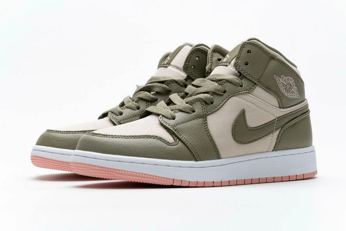 Air Jordan 1 Mid GS Trooper Bleached Coral Shoes - Kelvingift
