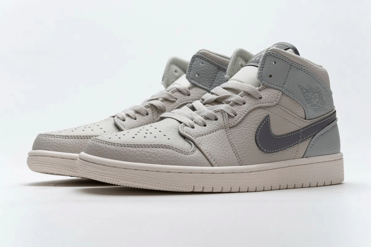 Air Jordan 1 Mid Light Bone Grey Fog Shoes – Kelvingift