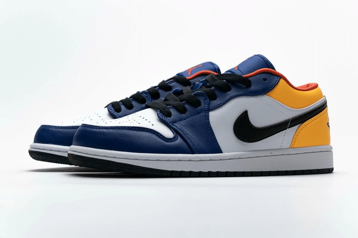 Air Jordan 1 Low Blue Yellow Orange Shoes - Kelvingift